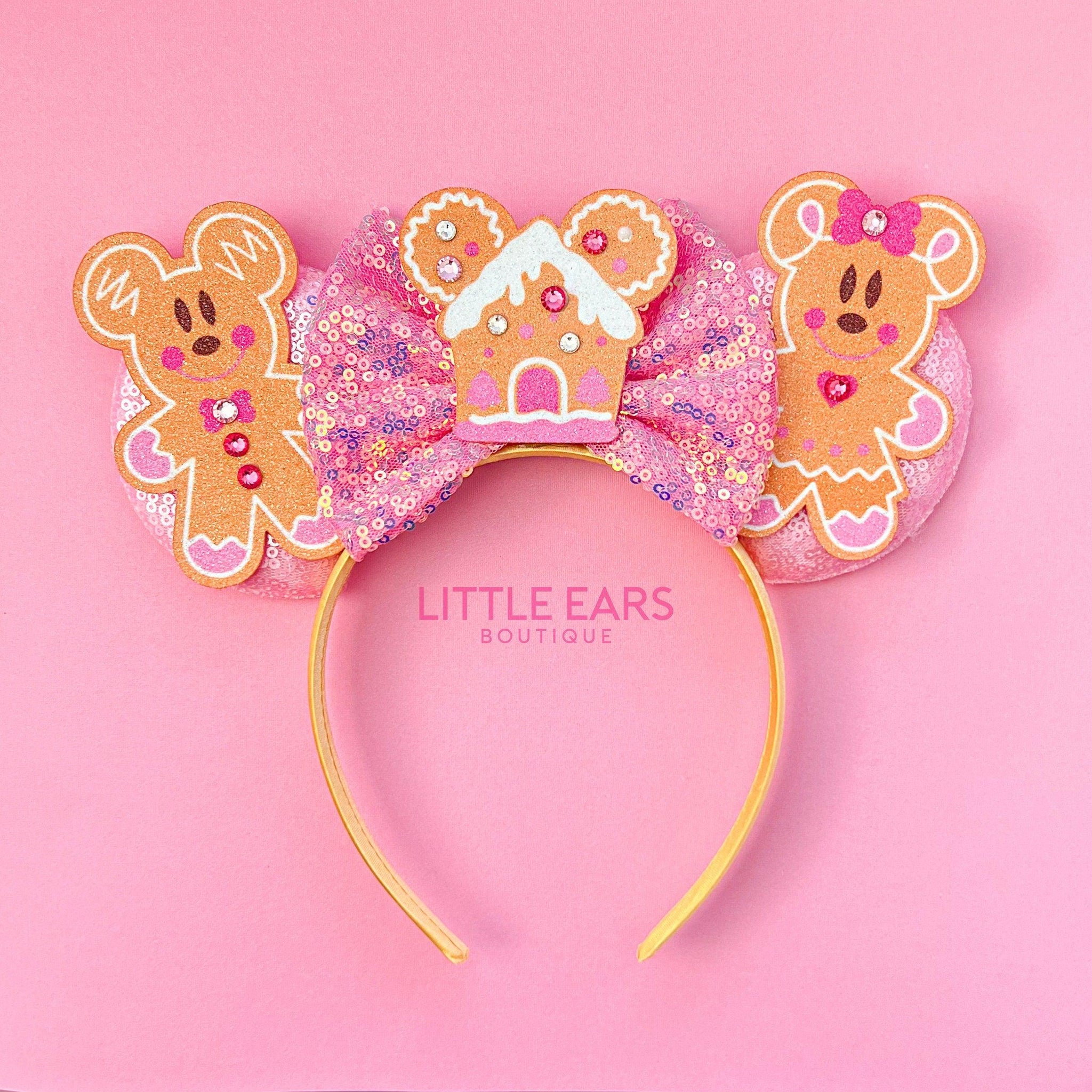 Pink Gingerbread Mickey Ears - Mouse Ears Headband – Little Ears Boutique