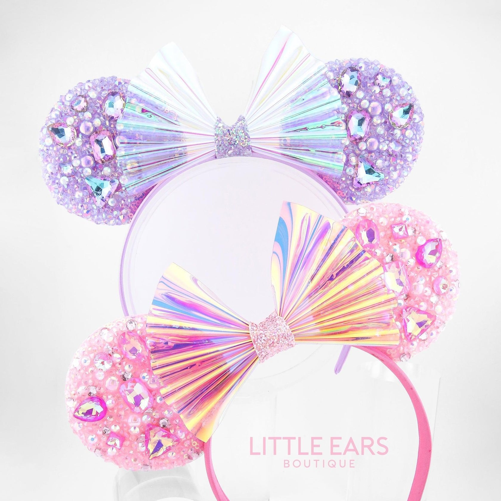 Pink Iridescent Sparkle Mickey Ears - Mouse Ears Headband – Little Ears ...