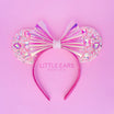 Pink Iridescent Sparkle Mickey Ears - Mouse Ears Headband – Little Ears ...